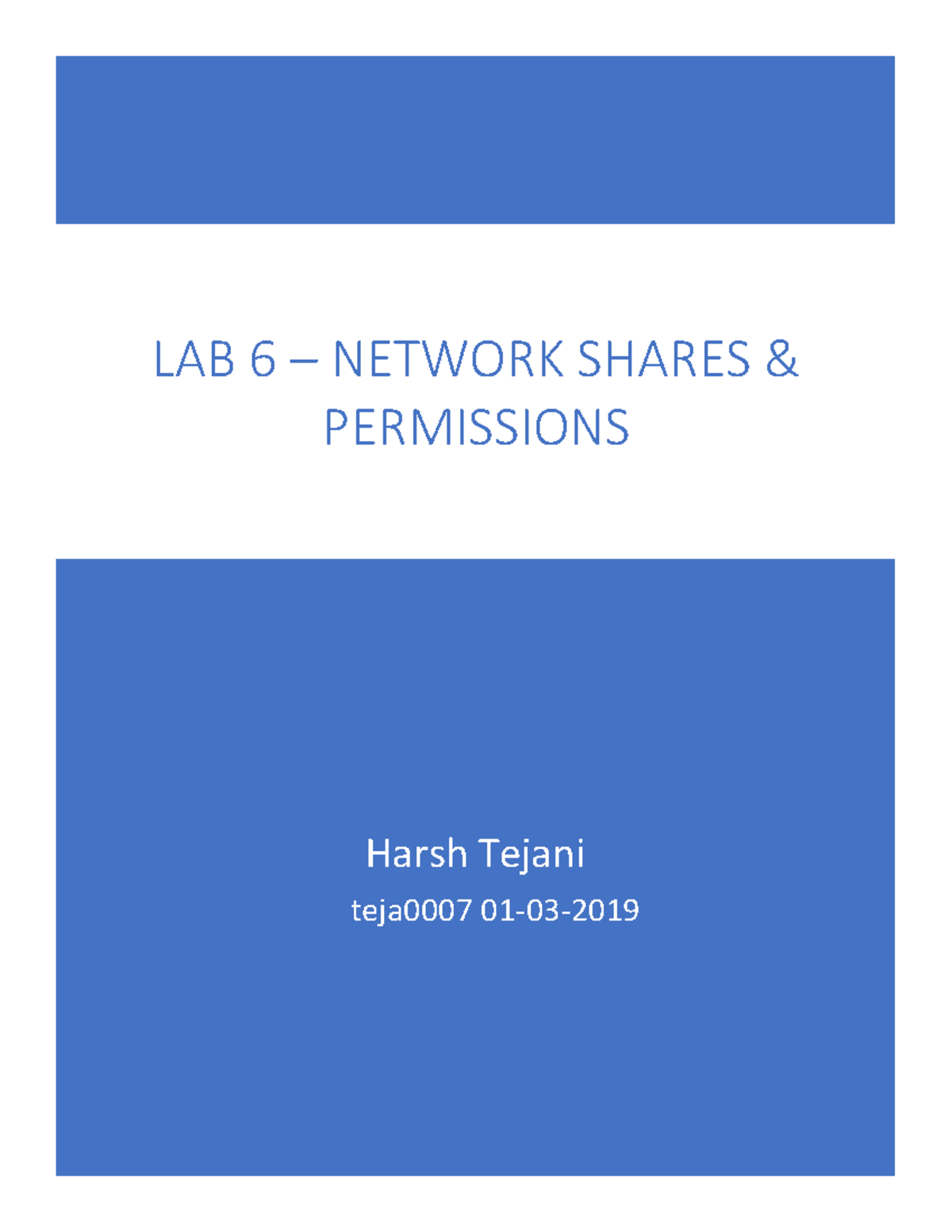 Lab6 teja0007 - CST8202 Windows Desktop Support - Harsh Tejani teja0007 ...