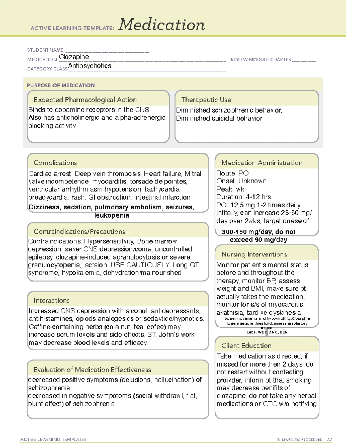 ATI Med Template blank - ACTIVE LEARNING TEMPLATES THERAPEUTIC ...