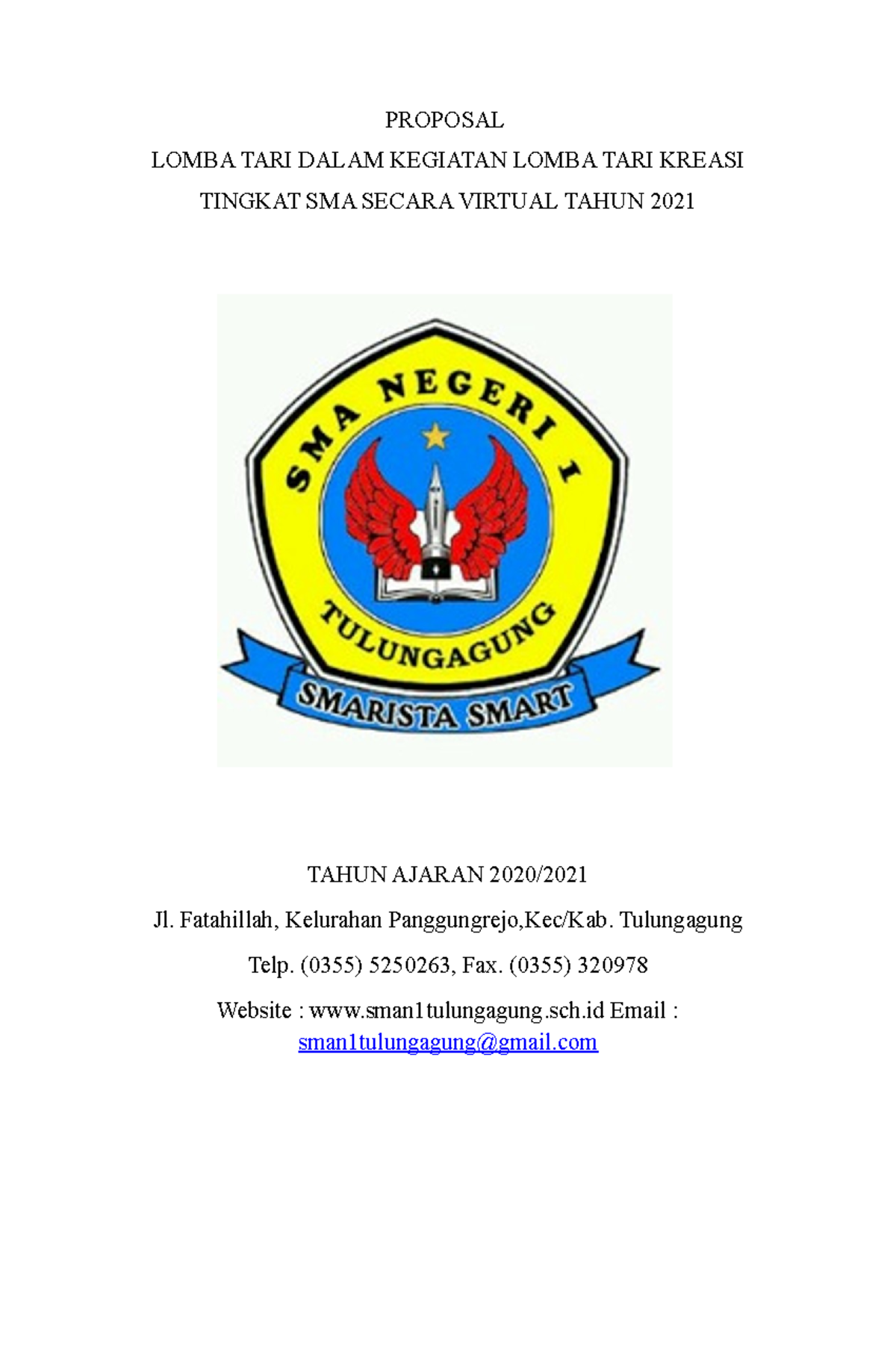 Proposal Lomba Tari Kreasi Virtual SMA 2021 - Studocu