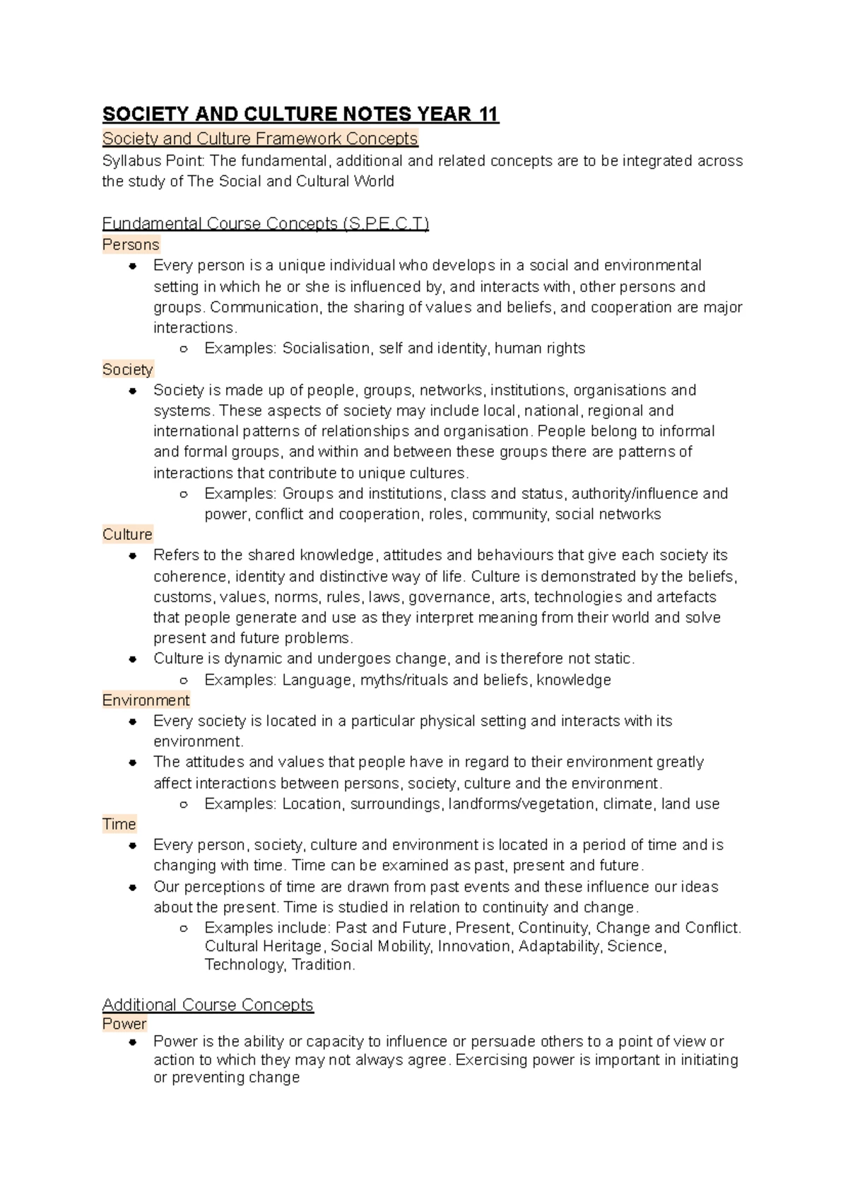 Chapter 1: The Social and Cultural World - Year 11 Society and Culture ...