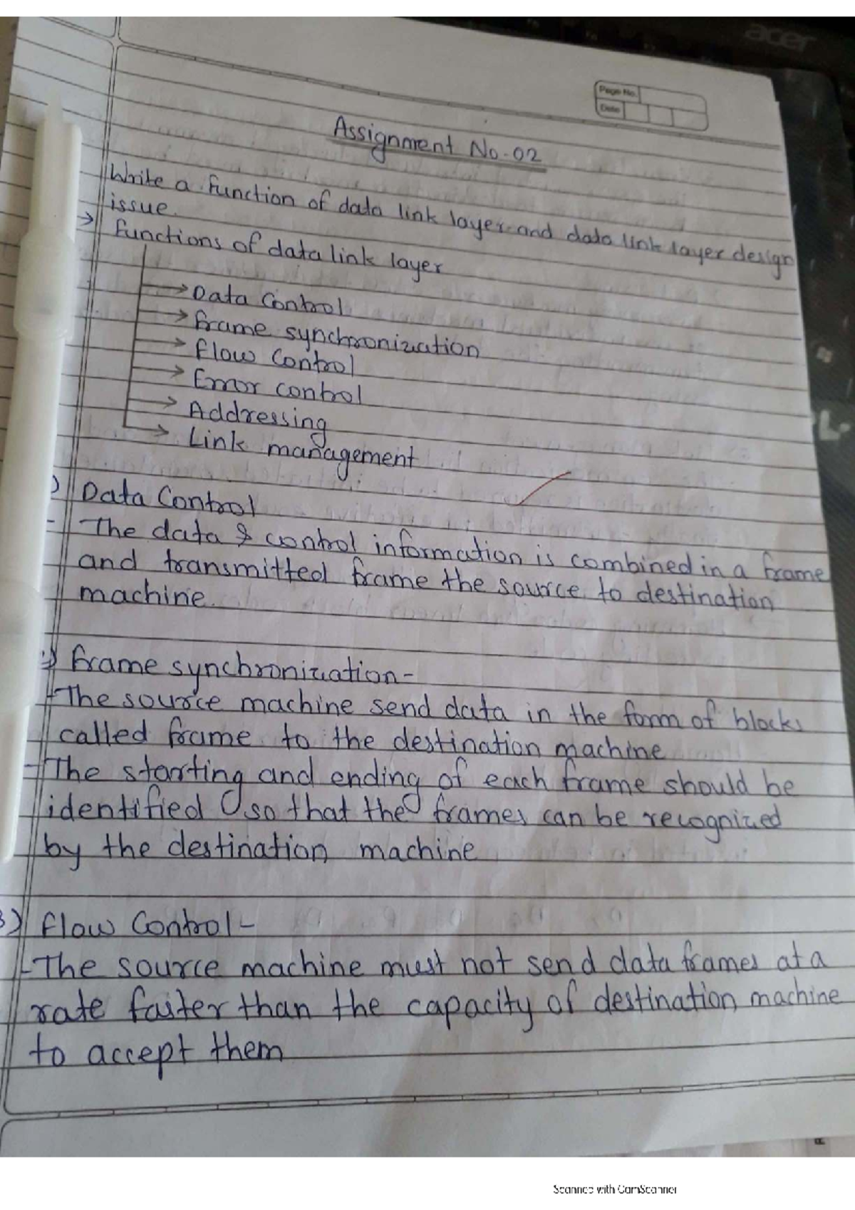 CNS Assignment 2: Functions of Data Link Layer and Error Control ...