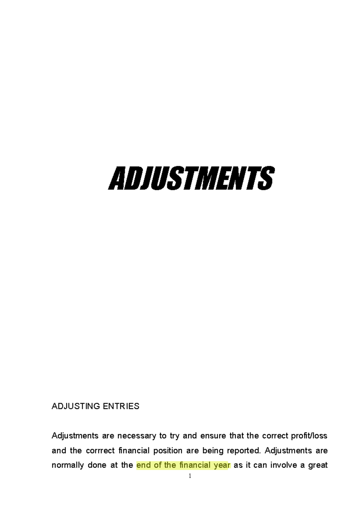 Chapter 6: Adjustments and Adjusting Entries in Financial Reporting ...