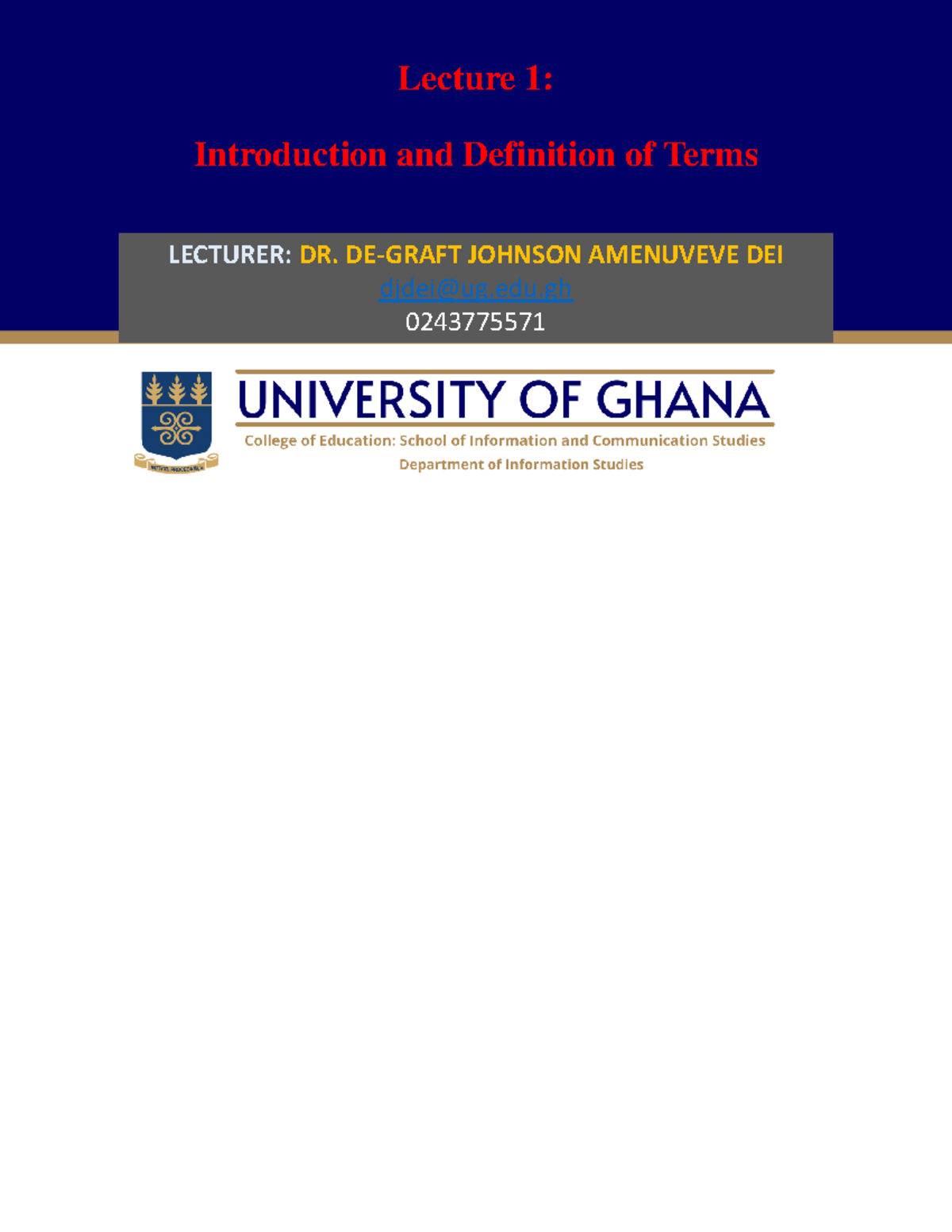 LEVEL 400 SECOND SEMESTER LECTURE NOTES ON INFORMATION STUDIES - Studocu