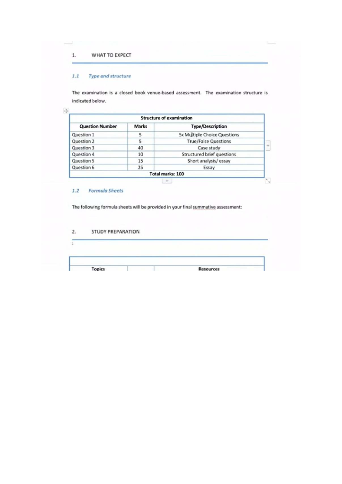 Assessment Breakdown - Study Notes for Summative Exam - Studocu