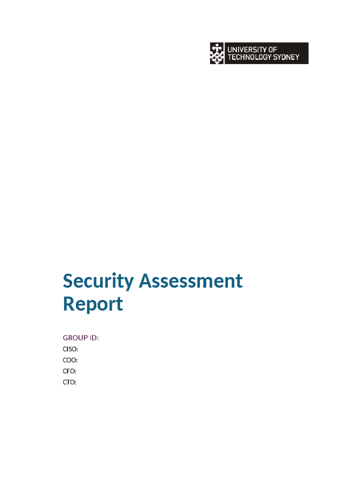 Risk Assessment Report Template for CISO, COO, CFO, CTO - Studocu