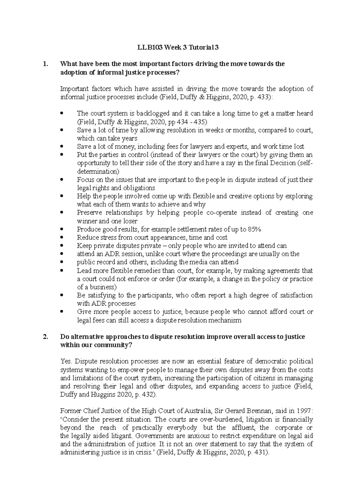 LLB103 Week 3 Tutorial 3 - LLB103 Week 3 Tutorial 3 1. What have been ...