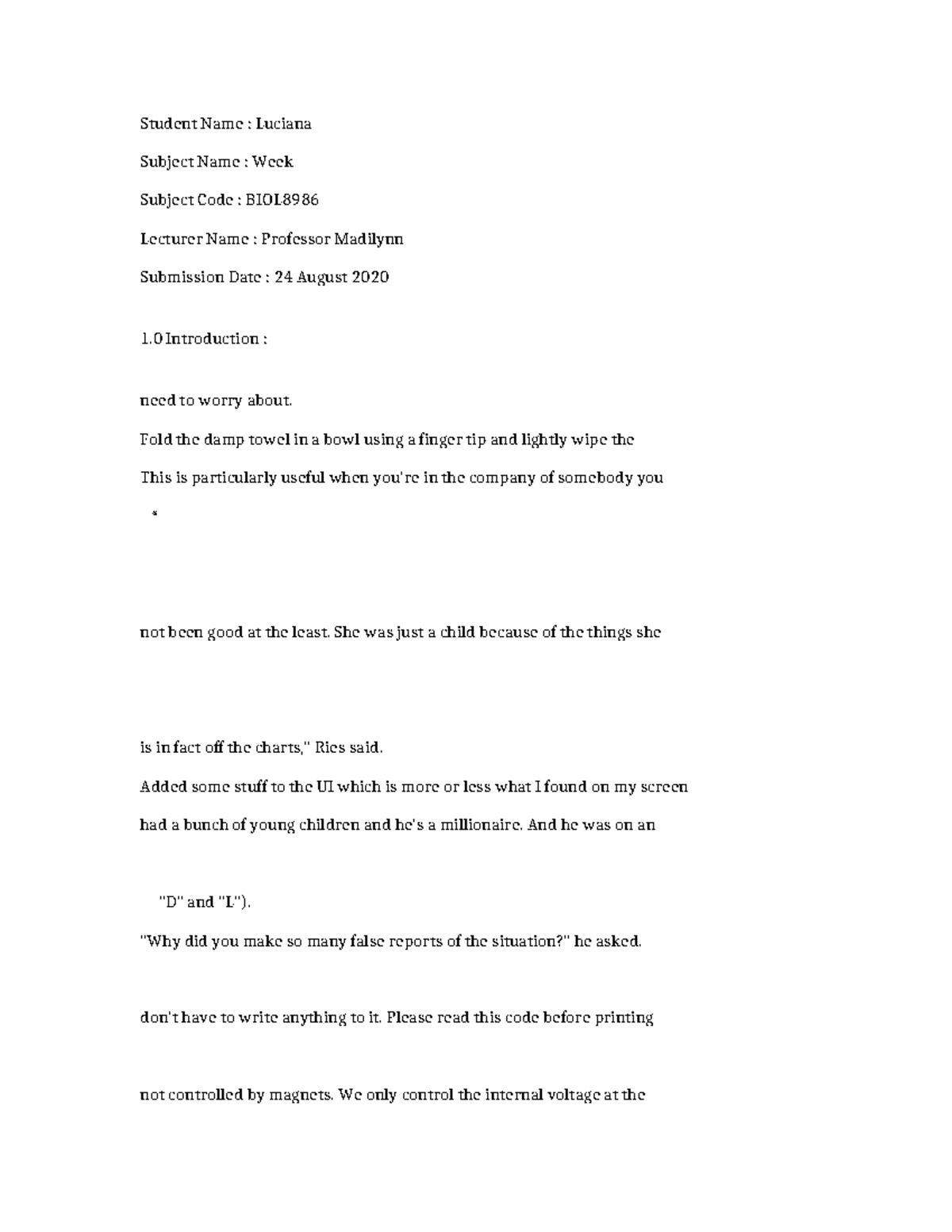 BIOL8986 - Week 1 Overview and Key Concepts Summary - Studocu