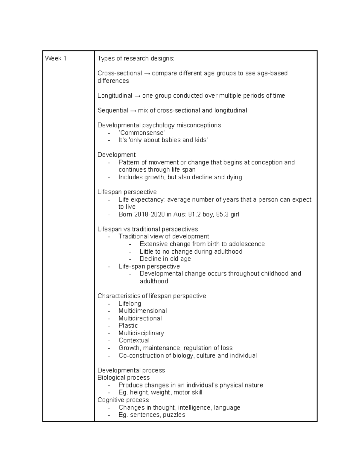 Psych 241 Developmental Psychology Quiz 1 Study Notes - Studocu