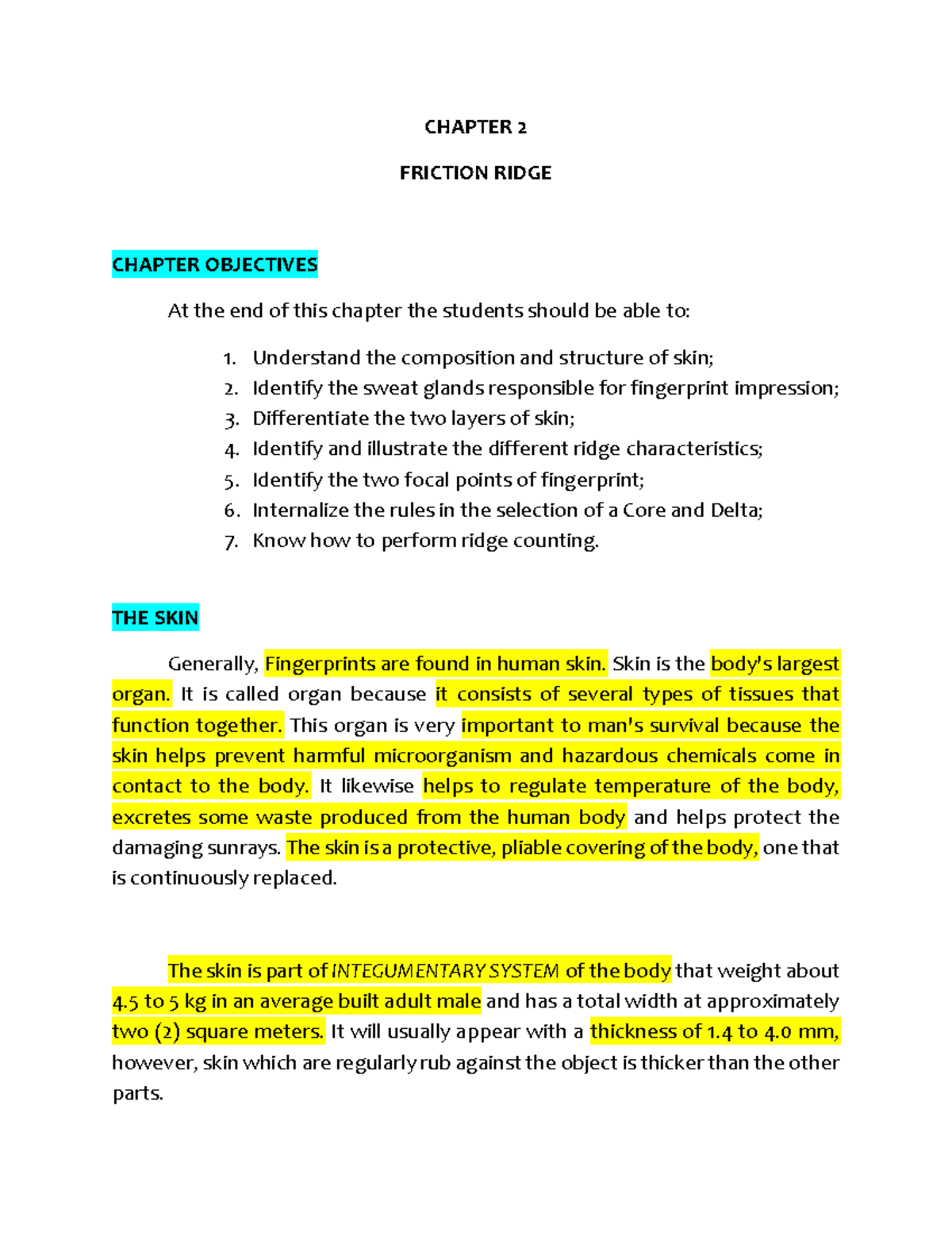 Forsci 211 Prelim 2: Understanding Friction Ridge Anatomy - Studocu
