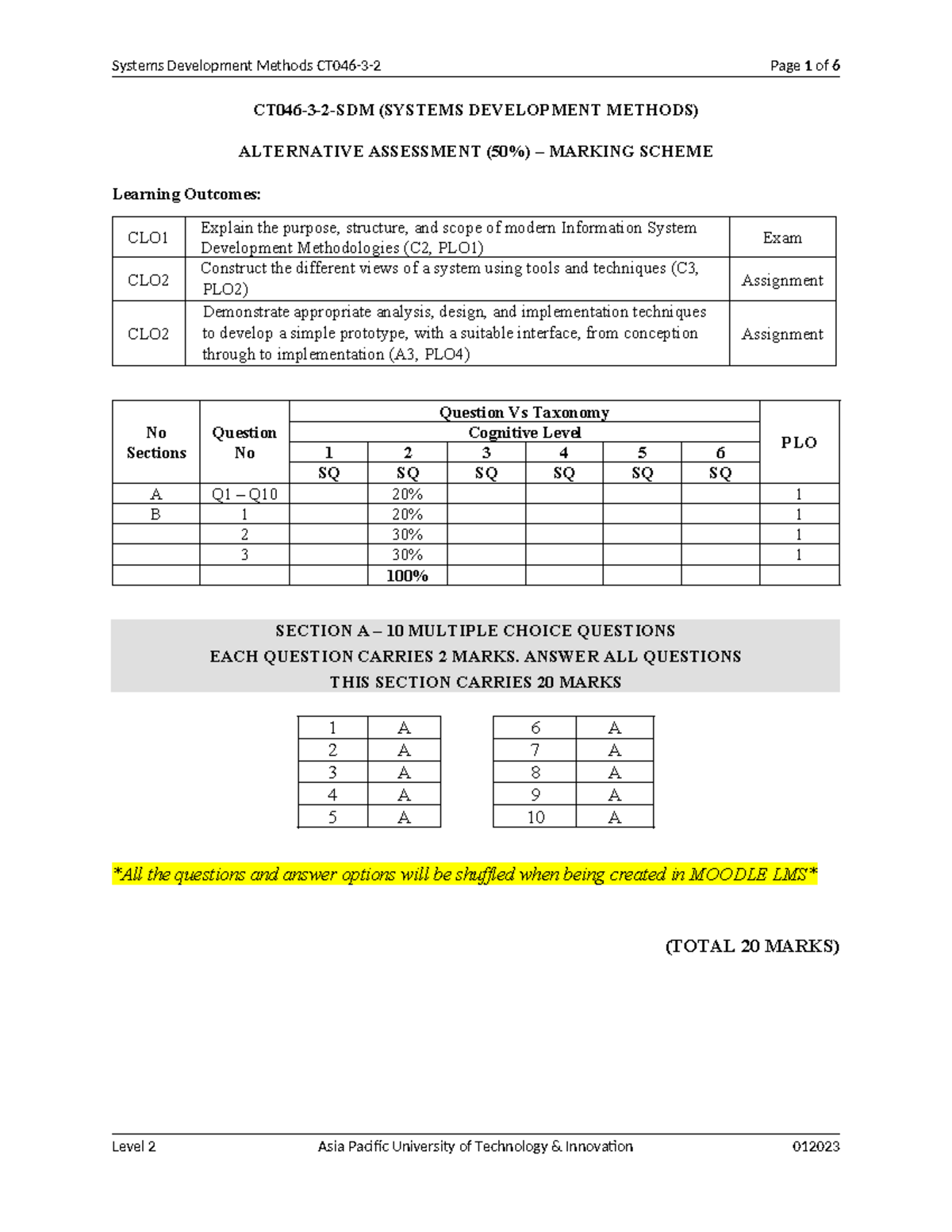 2. AA Exam MS SDM2209 - A short answer and Question for exam of SDM ...
