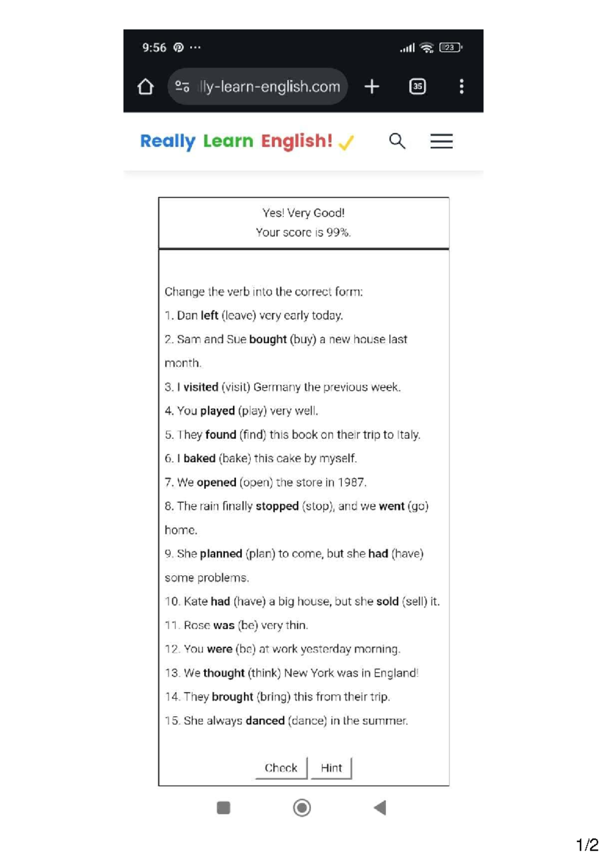 English Verb Forms Practice - Yafreisetejeda 1 - Studocu