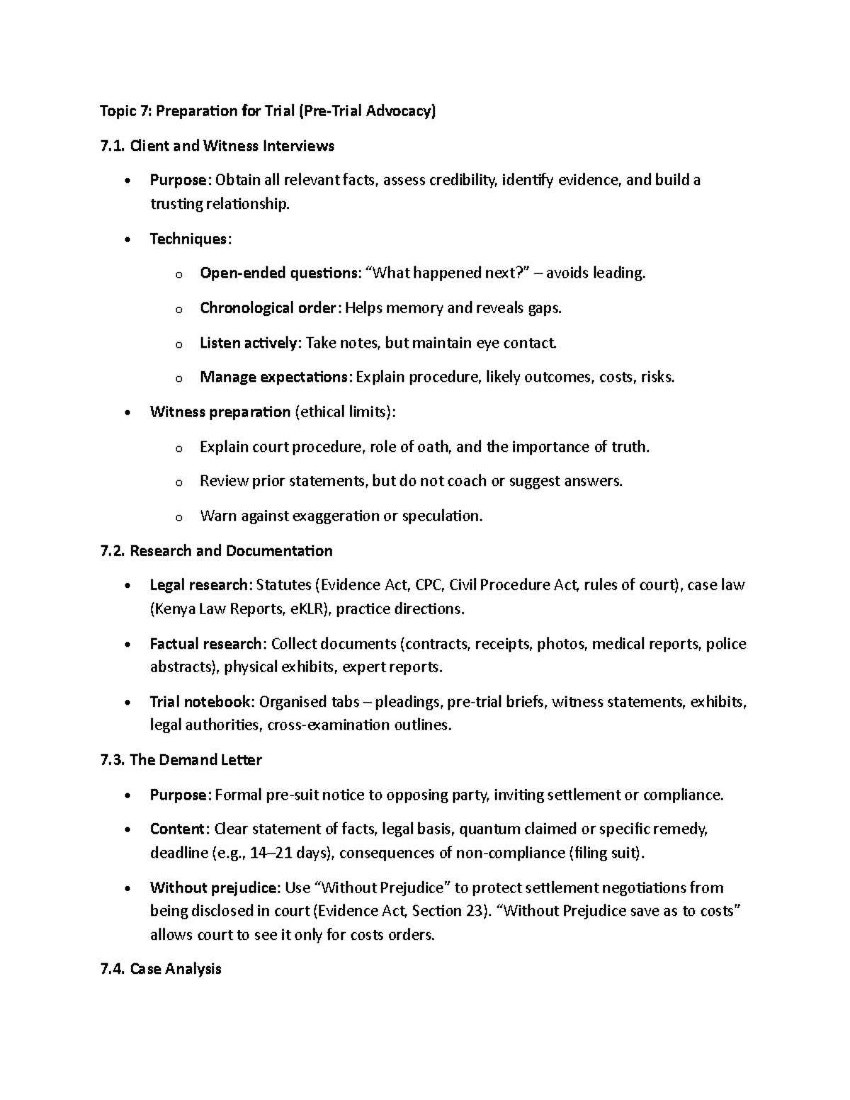 Trial Advocacy Presentation 2: Client Interviews, Evidence, and Court ...