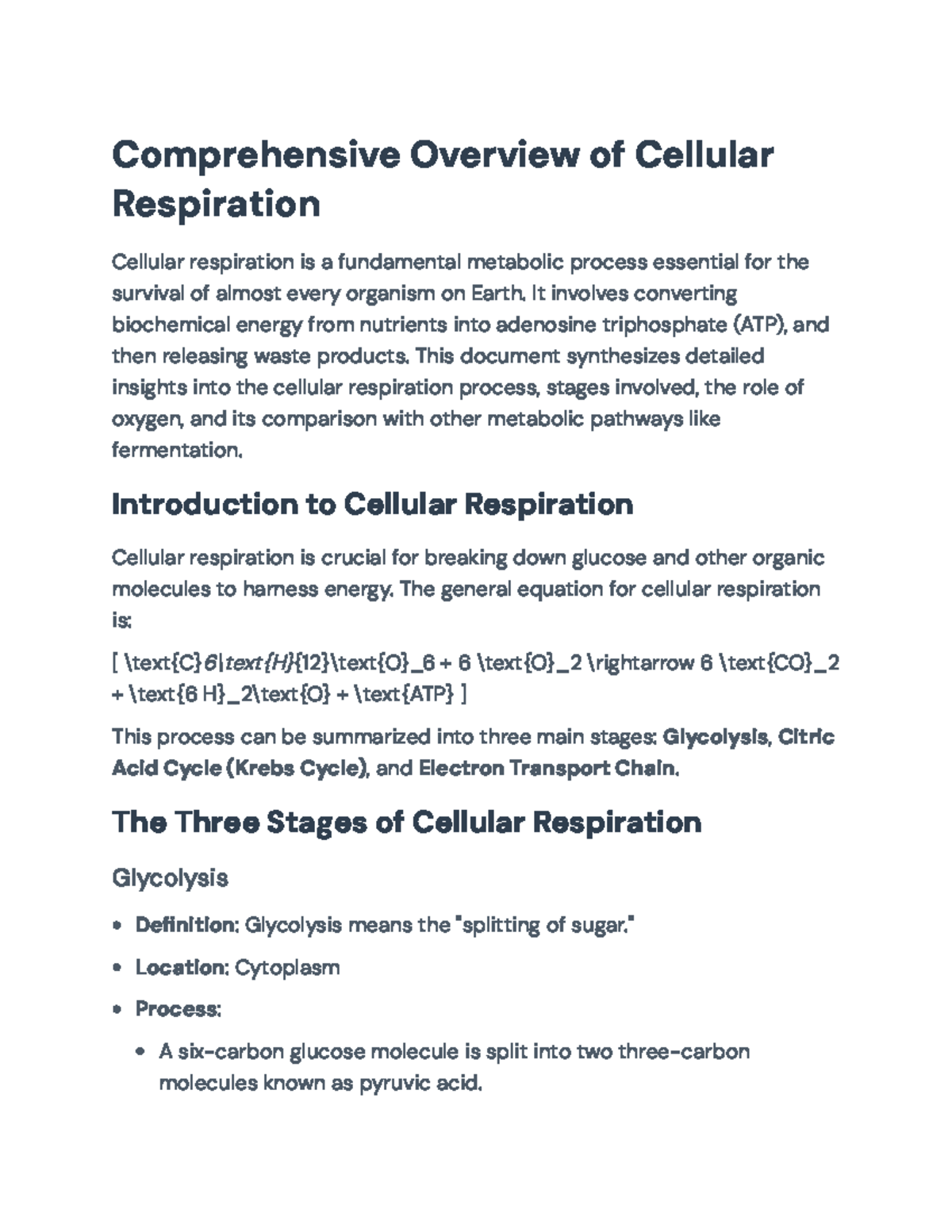 Cellular Respiration Overview: Stages, Processes, and Importance ...