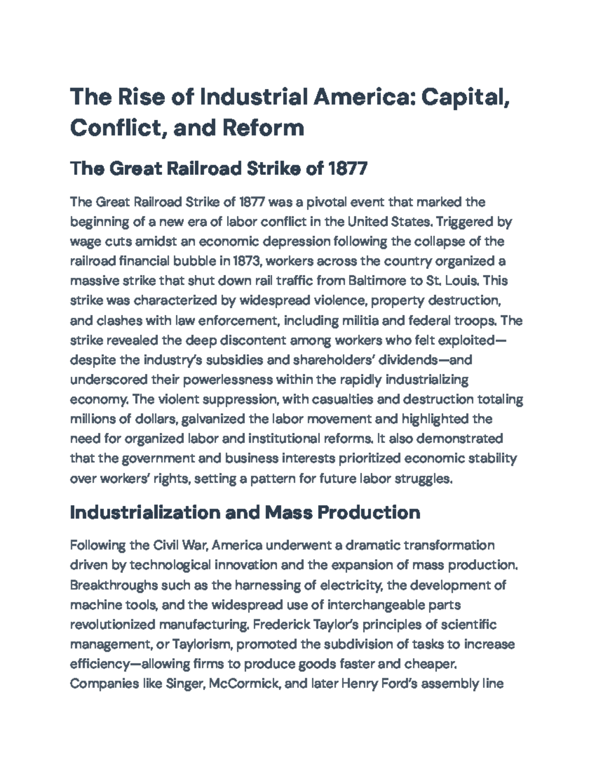 The Rise of Populism and Socialism in Industrial America (Hist 101 ...