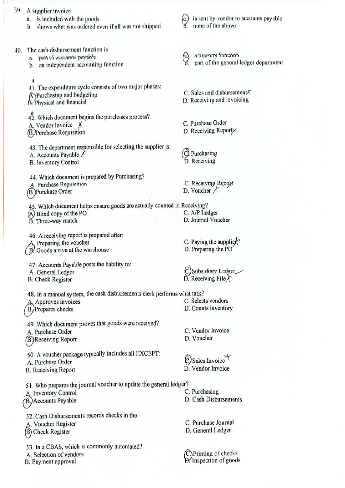 Accounts Payable Quiz: Key Concepts and Document Functions - Studocu