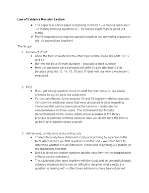 Evidence Lecture notes - Evidence- 22/ Rules of relevance determine ...