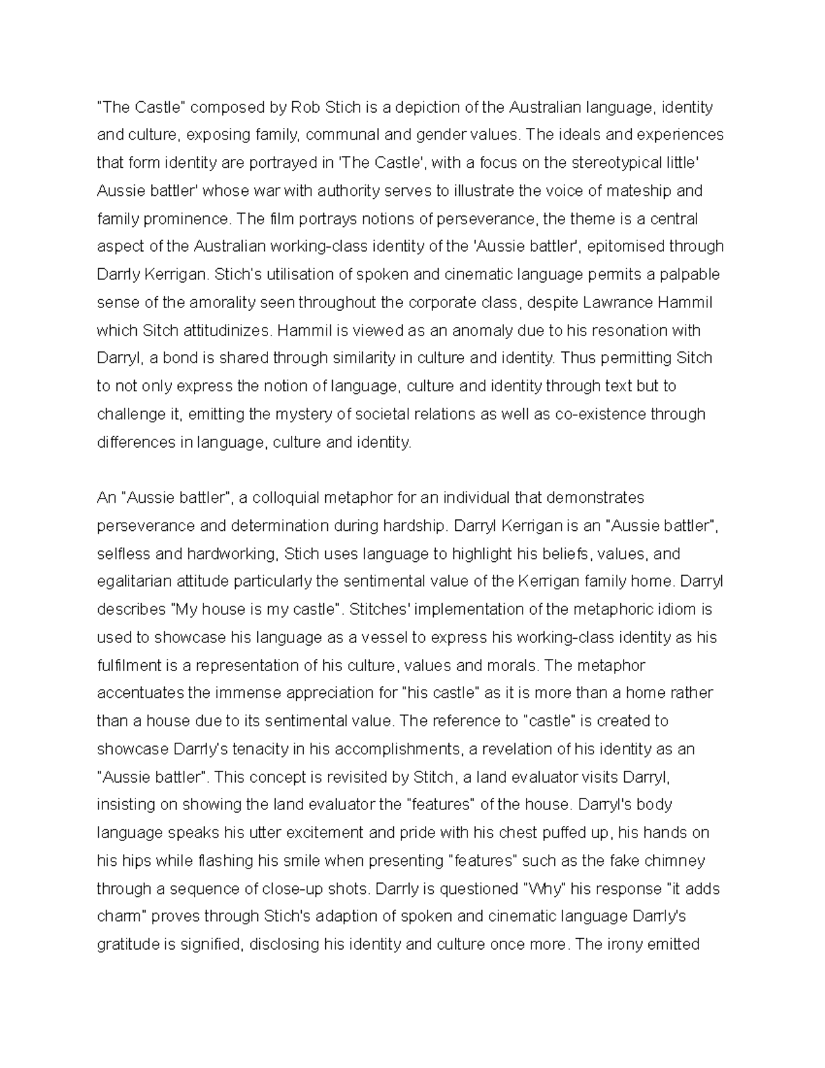 ENG 101: Analysis of Language, Identity, and Culture in Australian ...