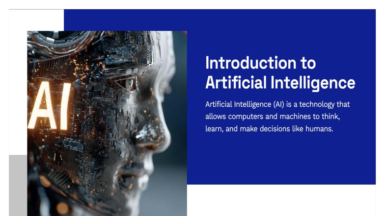 PPT on AI: Introduction to Artificial Intelligence (CS101) - Studocu