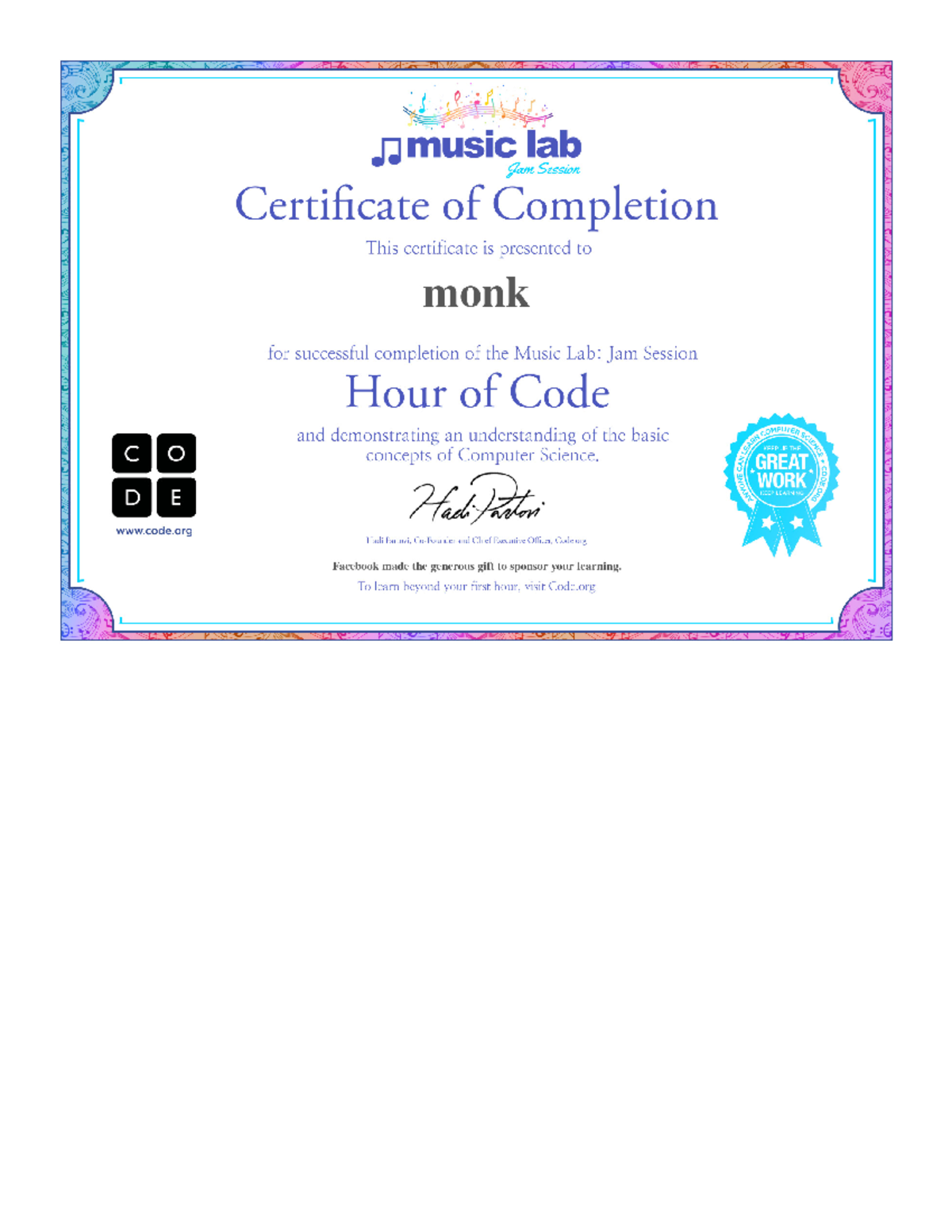 Music Lab: Jam Session Completion Cert. - vjnnlm - Studocu