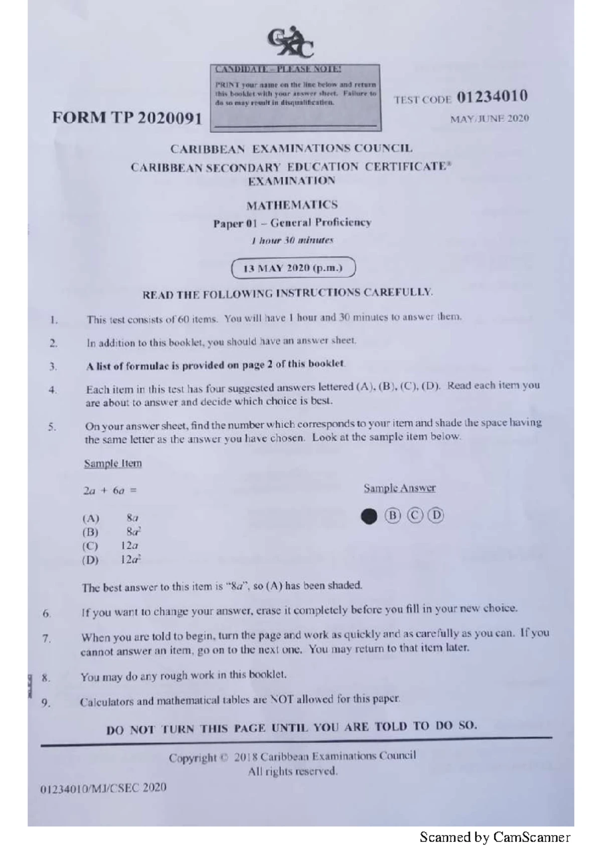CSEC Additional Mathematics Syllabus - Effective for examinations from ...