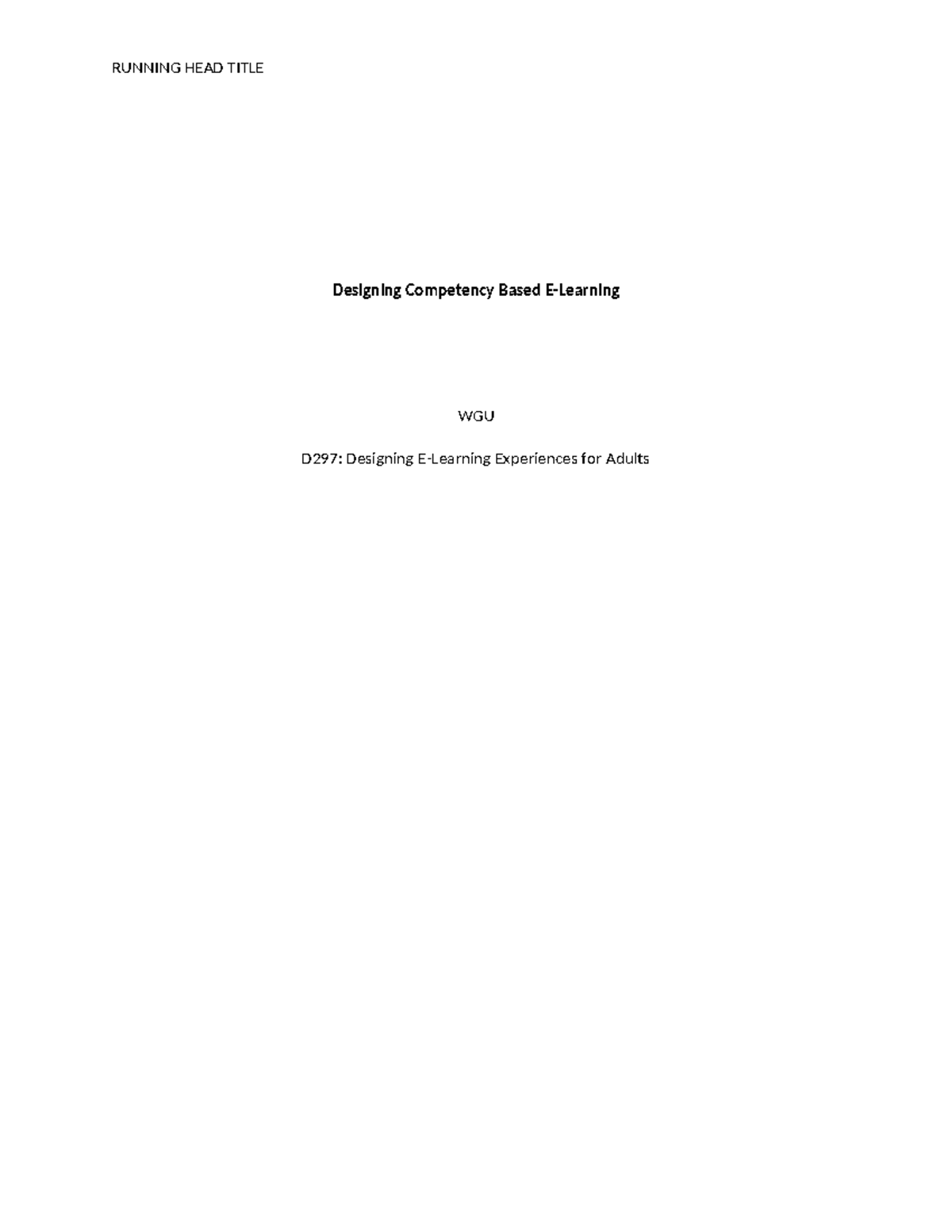 D297: Competency-Based E-Learning Design for Sales Associates - Studocu