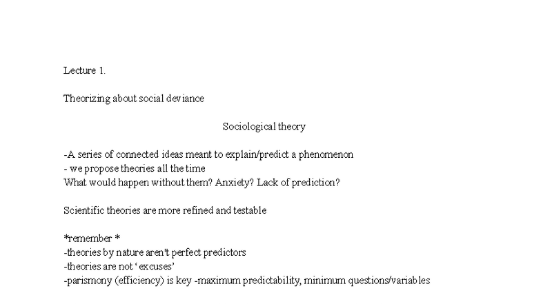 SOC 2070 - Lecture 1: Theories of Social Deviance and Control - Studocu