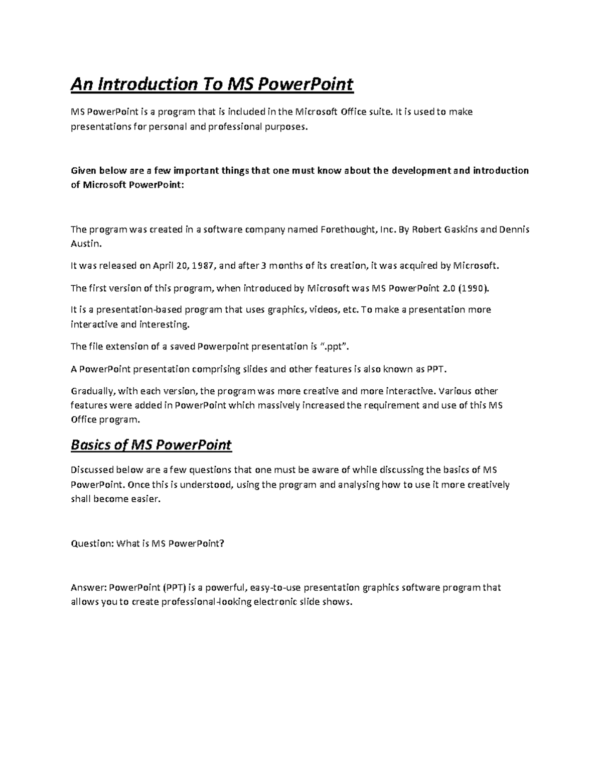 Ms powerpoint - It is an basic brief introduction toMS OFFICE - An ...