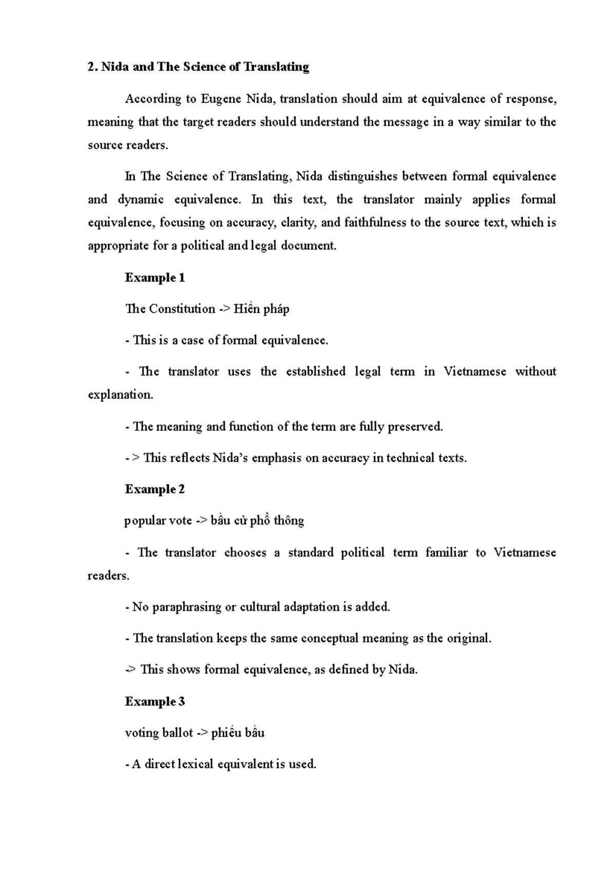 2. Nida's Theory of Formal and Dynamic Equivalence in Translation - Studocu
