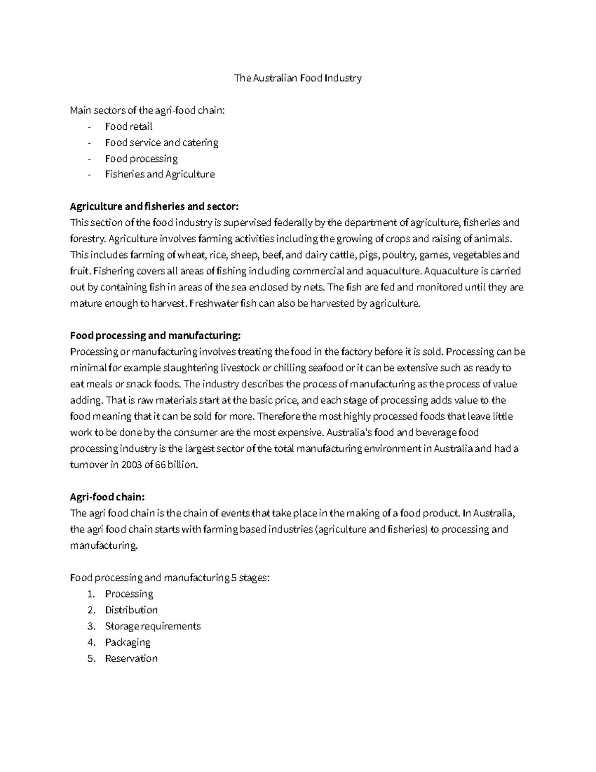 FT - Y12 Food Technology Syllabus Notes: Exploring the Australian Food ...
