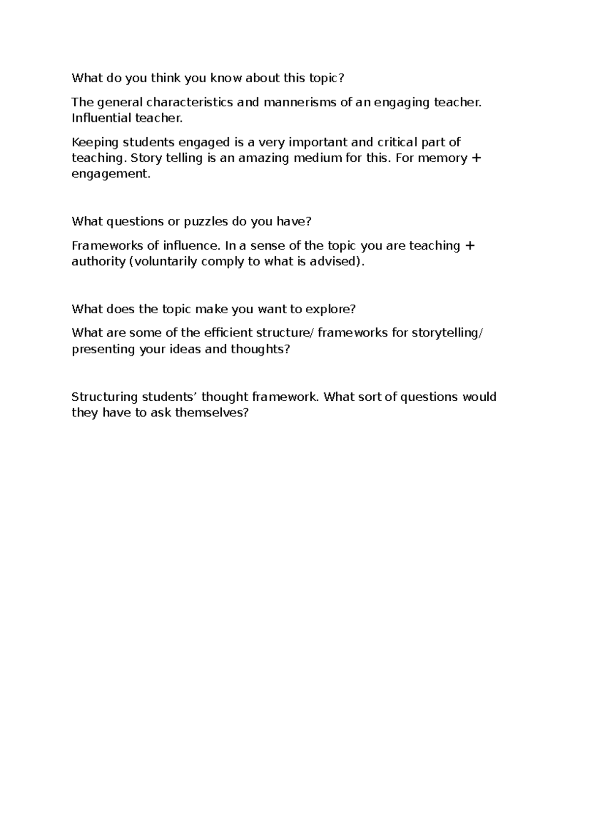 Engaging Teaching Strategies: Tutorial 1 Activities Insights - Studocu