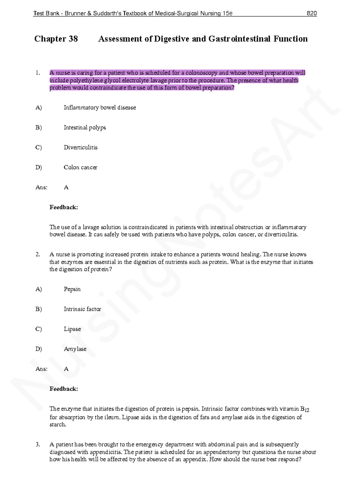 Chapter 38 - Assessment of Digestive & GI Function in Nursing Practice ...