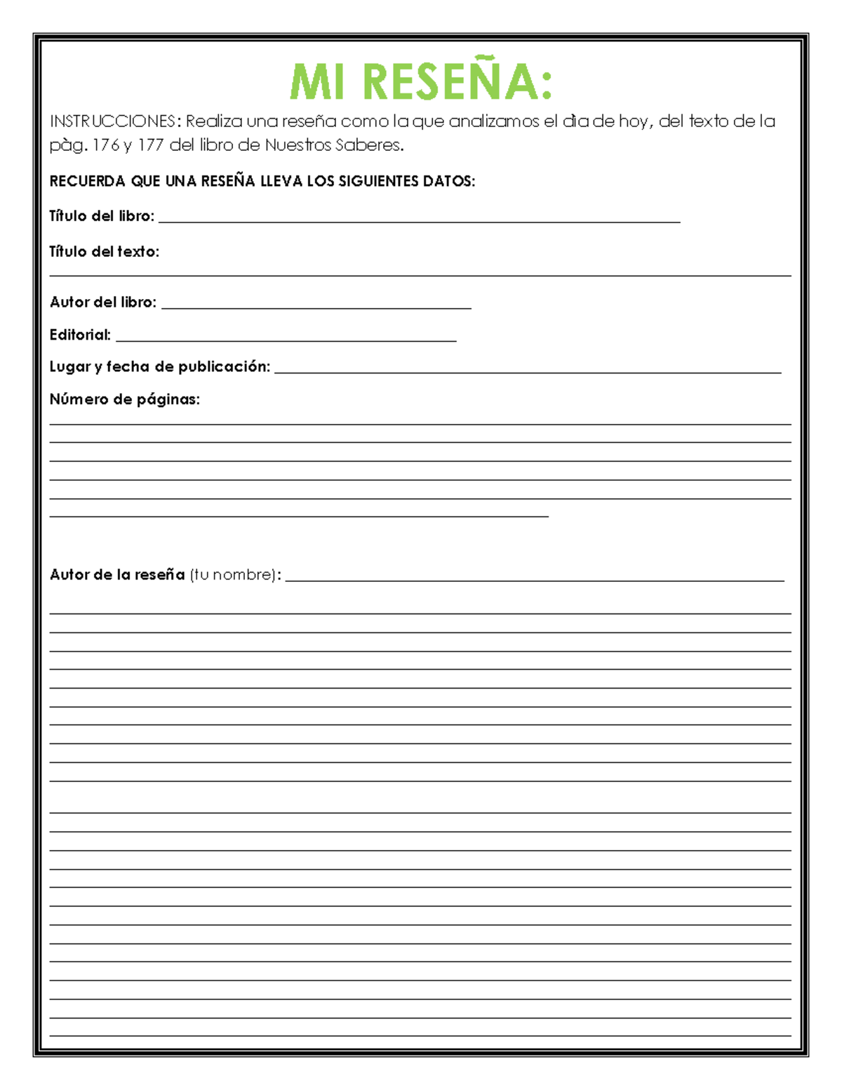 Reseña Miguel Hidalgo - MI RESEÑA: INSTRUCCIONES: Realiza una reseña ...