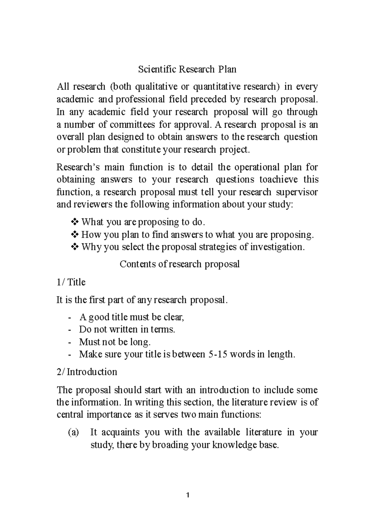 Research Plan: Crafting Effective Research Proposals - Studocu