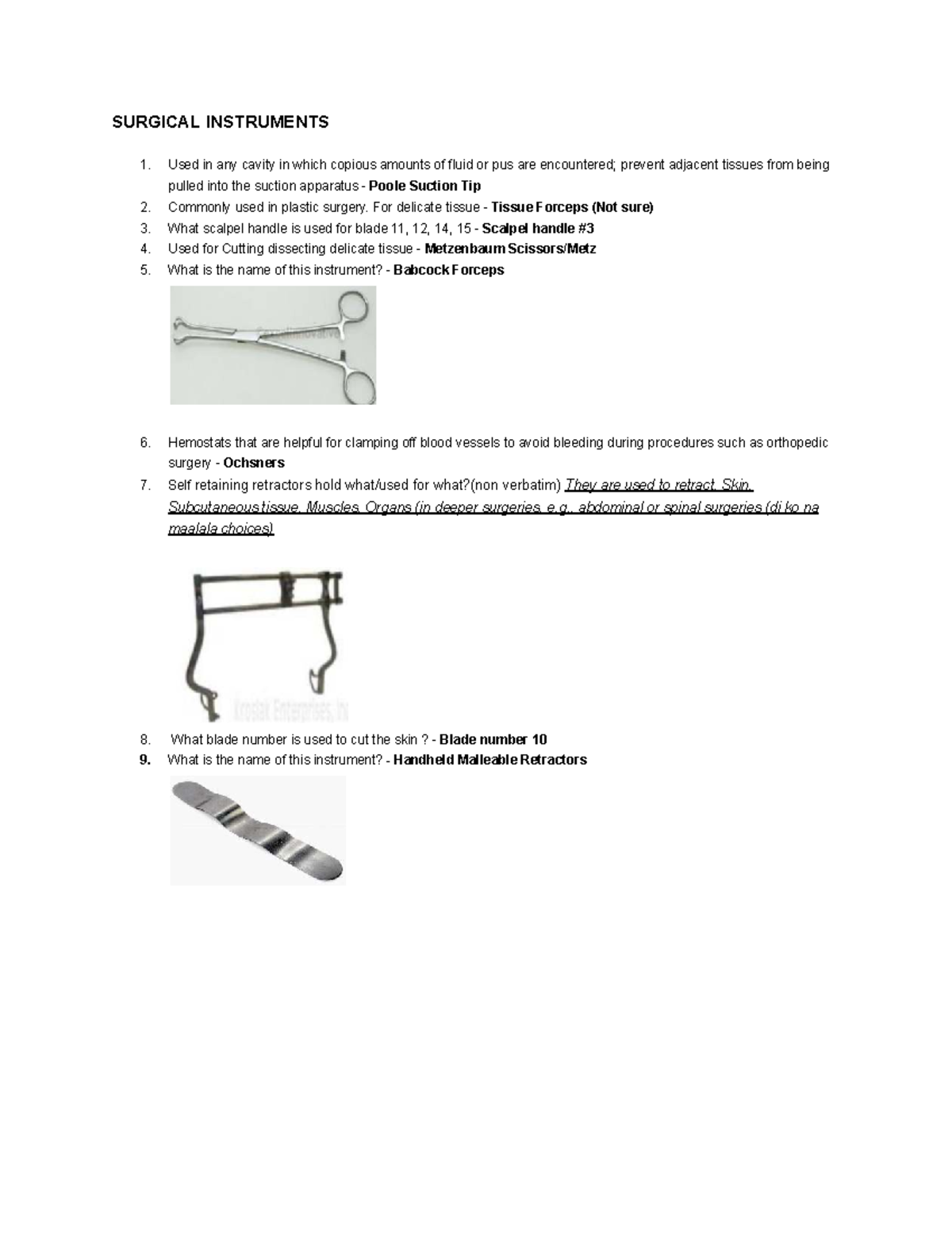 Surgical Instruments Overview - MEDSURG Essentials - Studocu