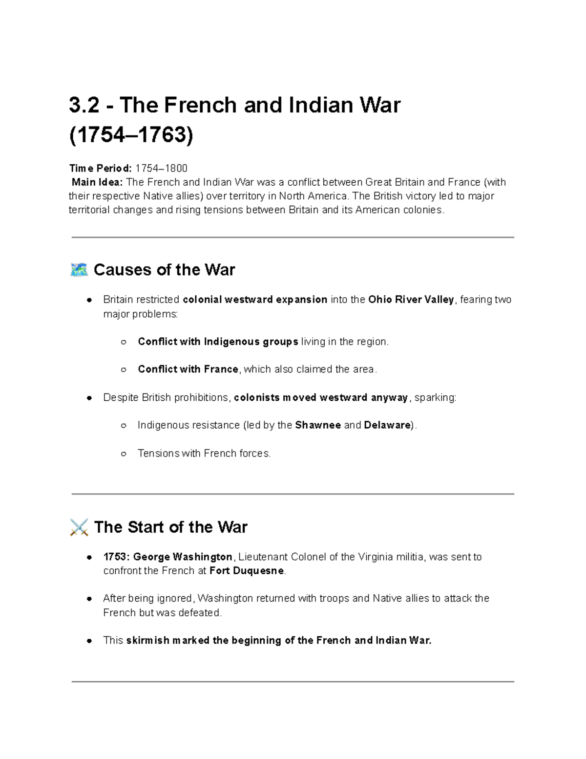 APUSH Unit 3 Notes: The French and Indian War to the American ...