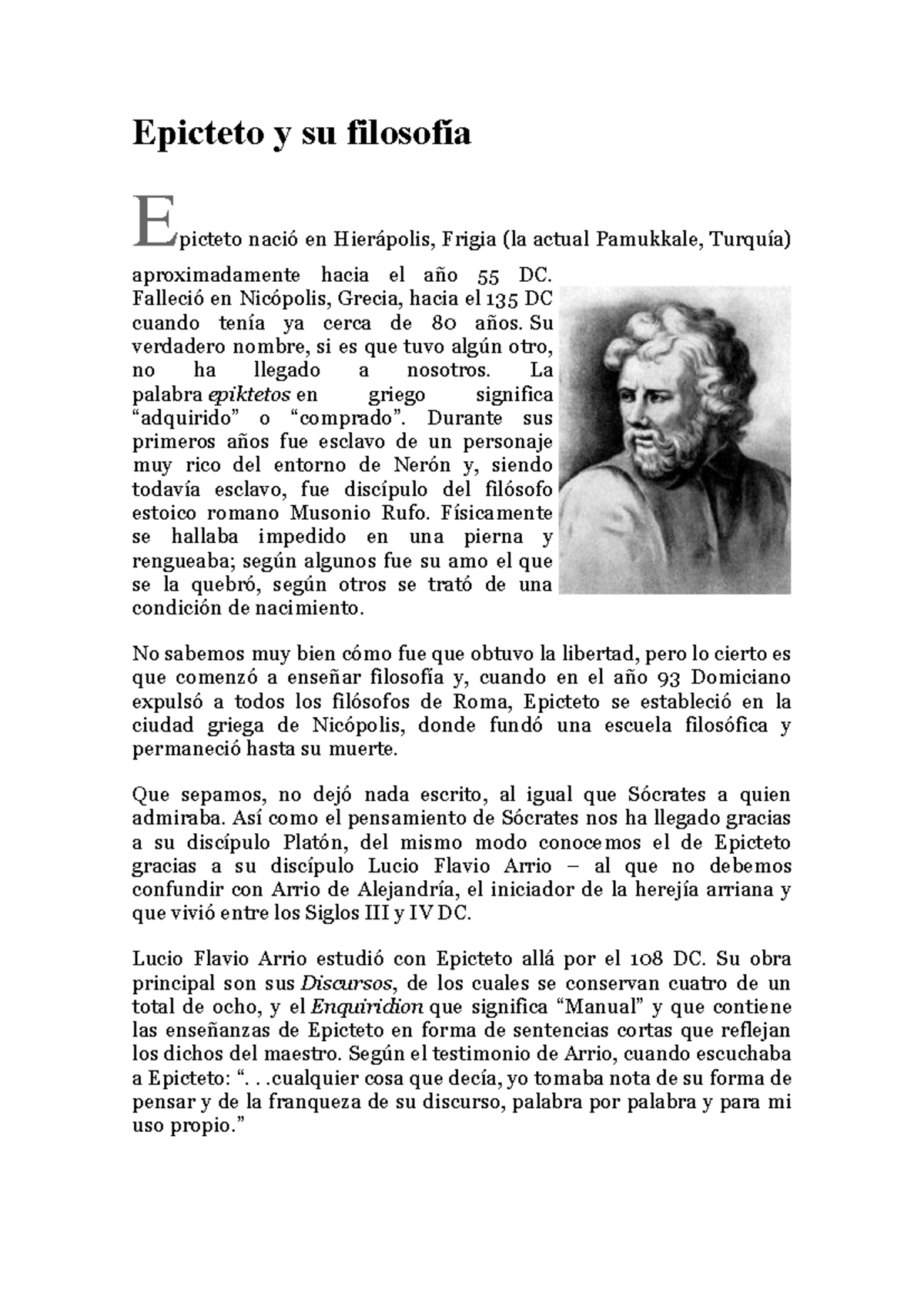 Enquiridión de Epicteto: Filosofía Estoica y Ética - Studocu