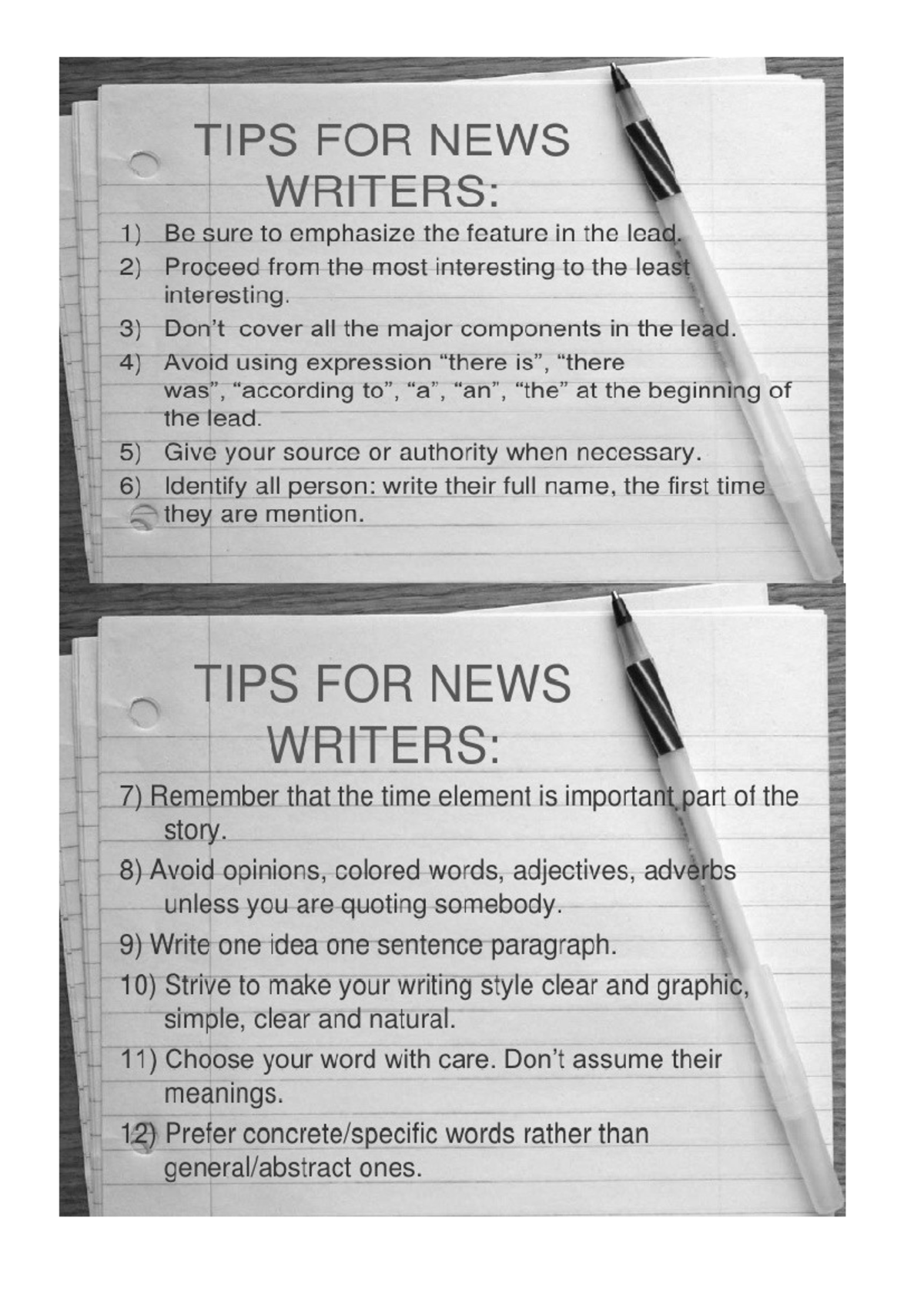 Tips for News Writers - XXCBSC - Studocu