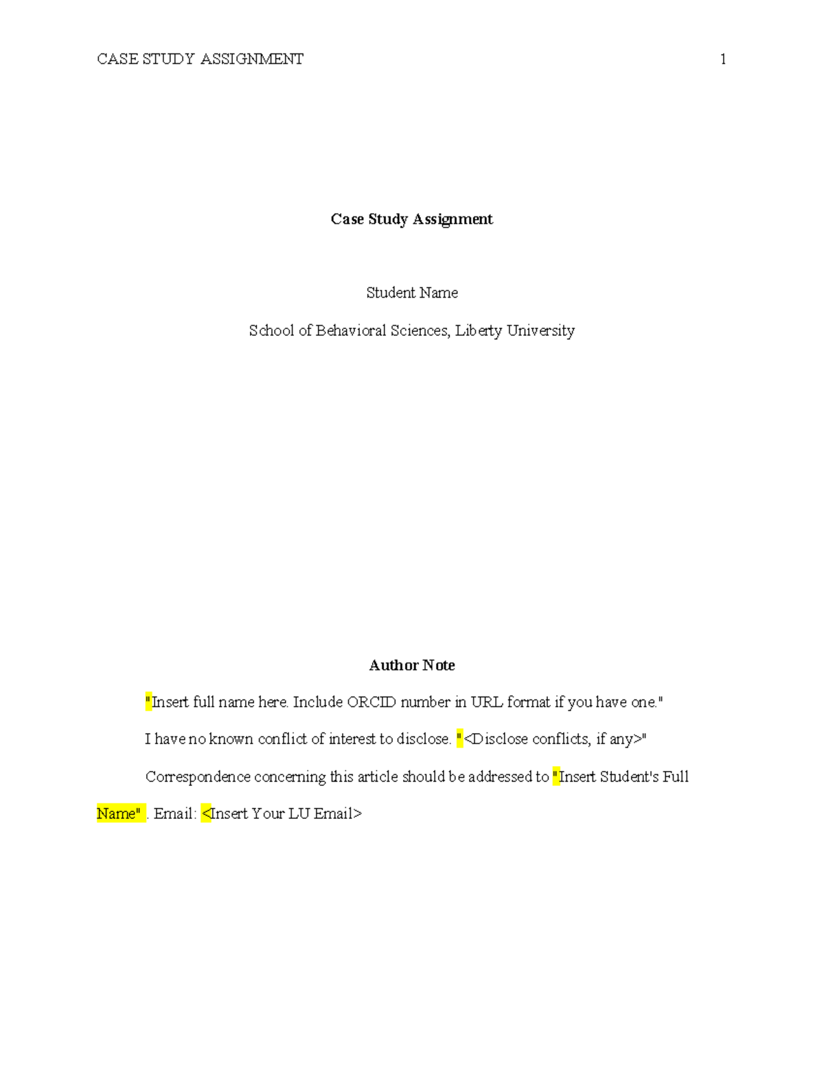 CASE STUDY ASSIGNMENT 1: Template for Behavioral Sciences Analysis ...
