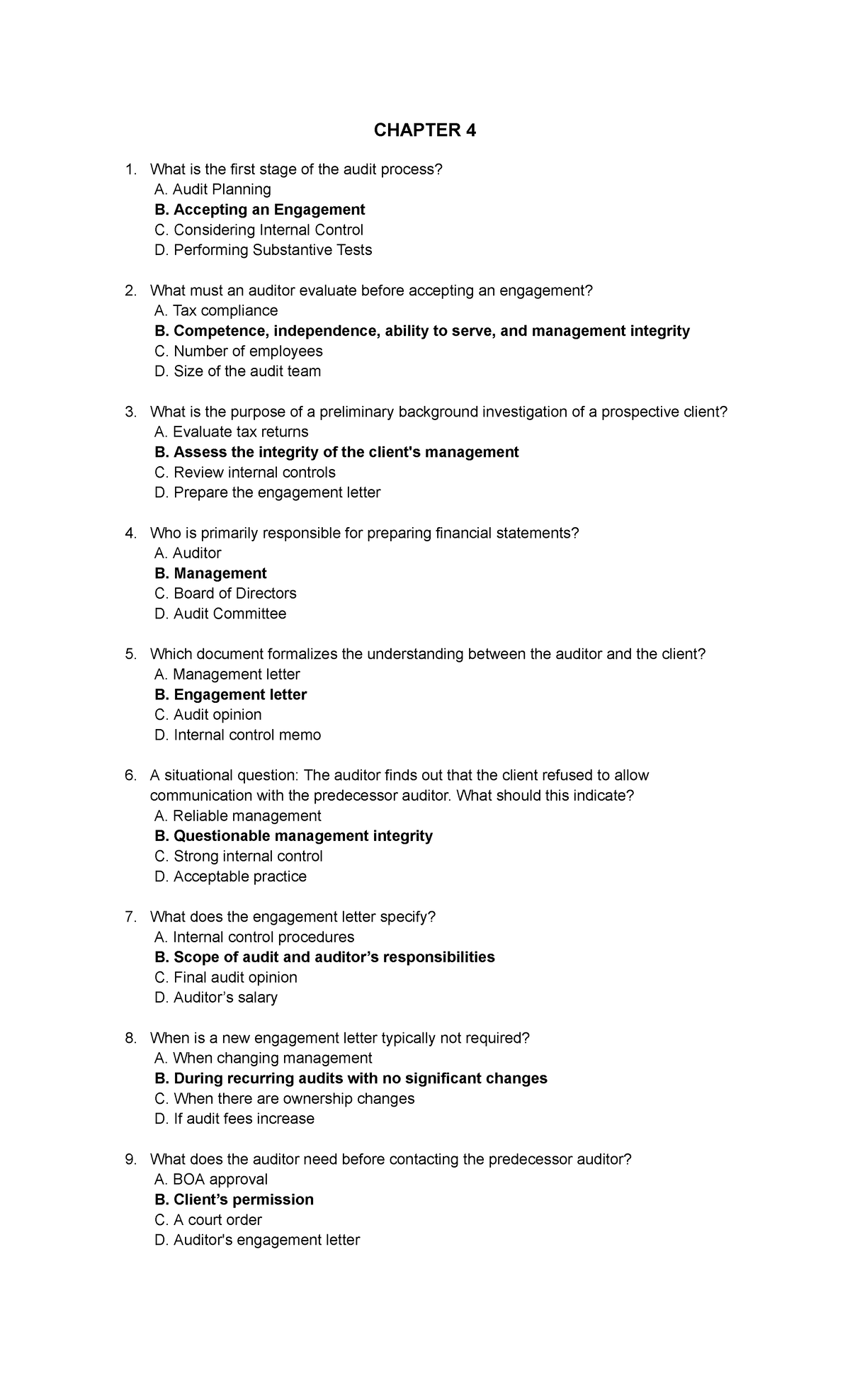 Audit tests 4: Understanding the first stage of the audit process - Studocu