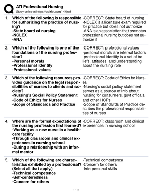 ATI CH. 44 Urinary Elimination - Chapter 44: Urinary Elimination ...