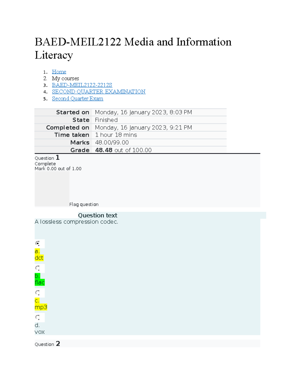 MEIL2122 2ND Quarter Final Exam Review Notes - Studocu