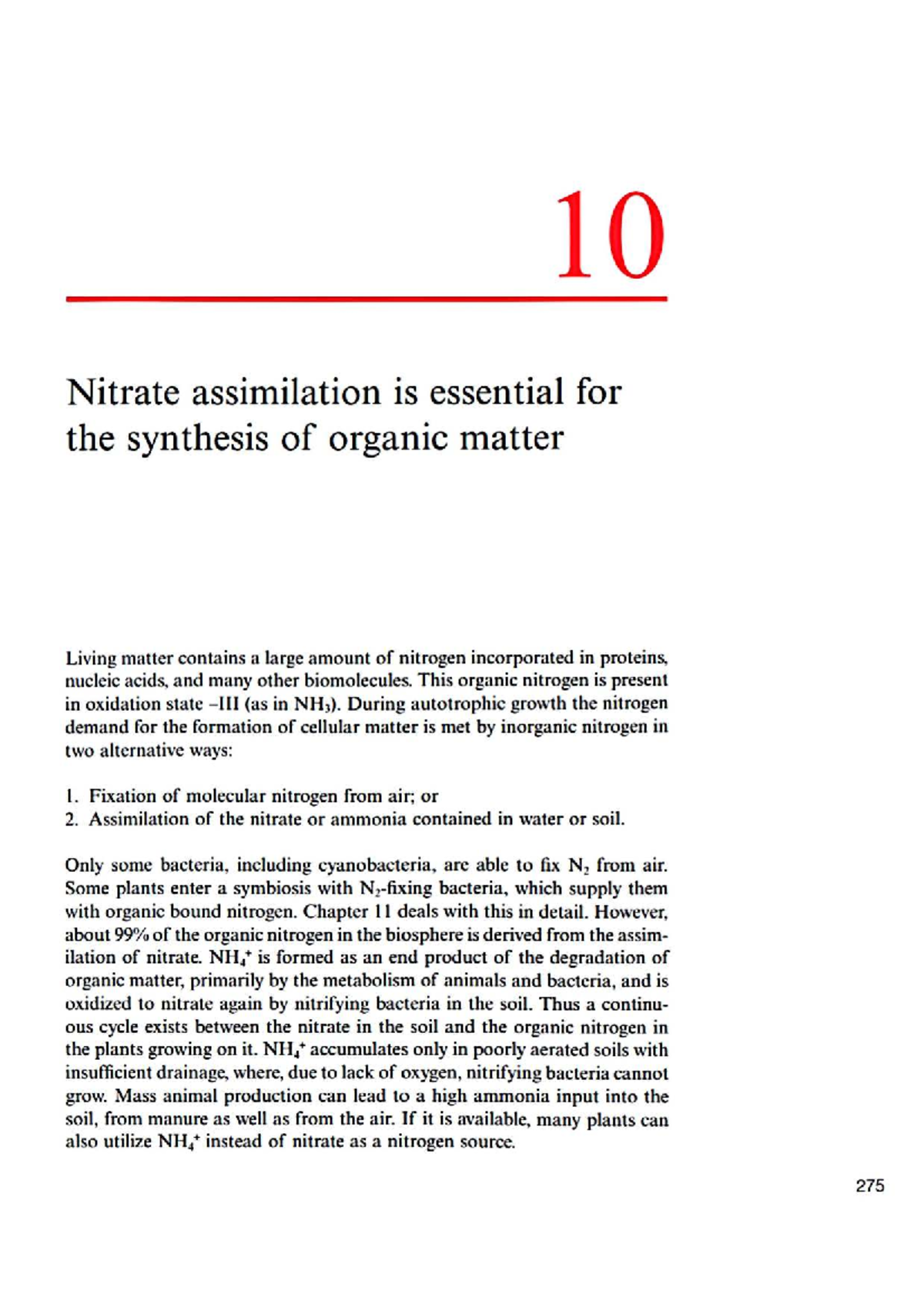 Chapter 10: Nitrate Assimilation and Organic Matter Synthesis in Plant ...
