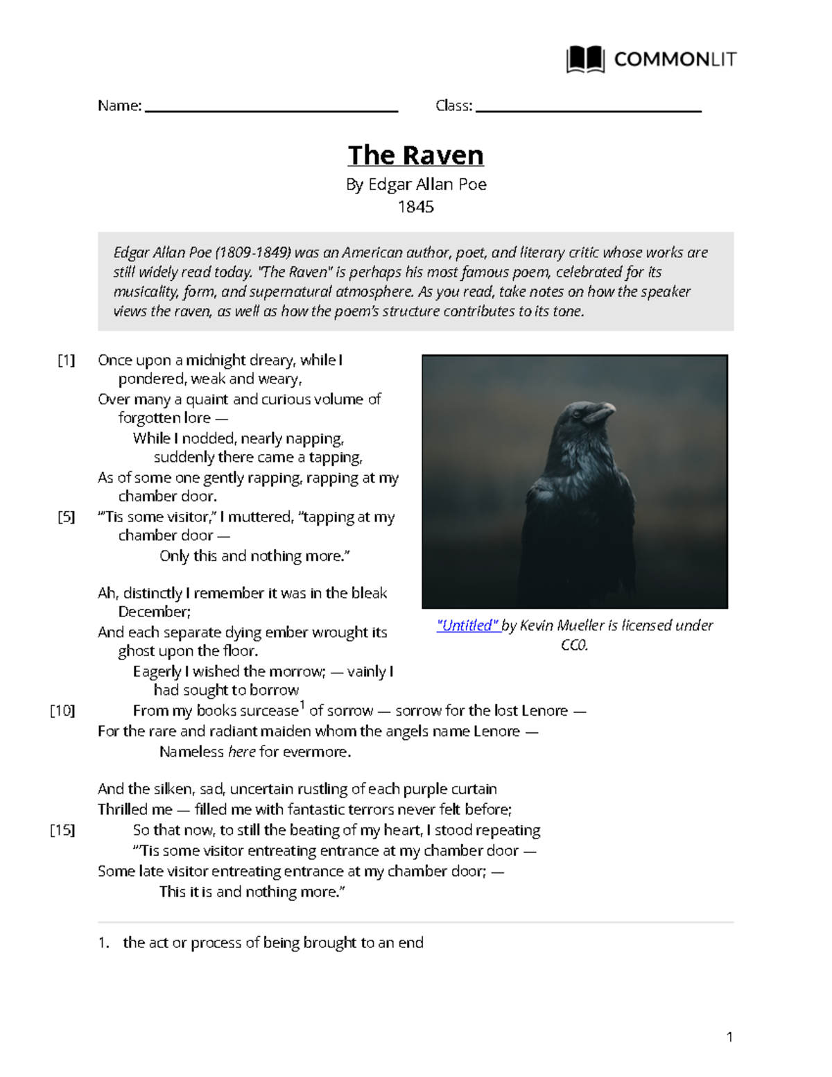 Poe's "The Raven": Analysis & Structure of the Masterpiece (ENG 101 ...