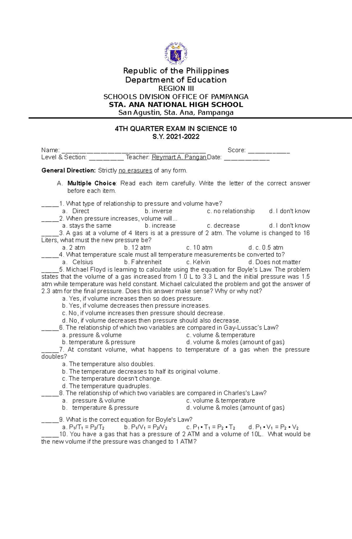 Talaarawan - FOR SAMPLE - Nicole D. Gutierrez Gawain 7: Pagsulat ng ...