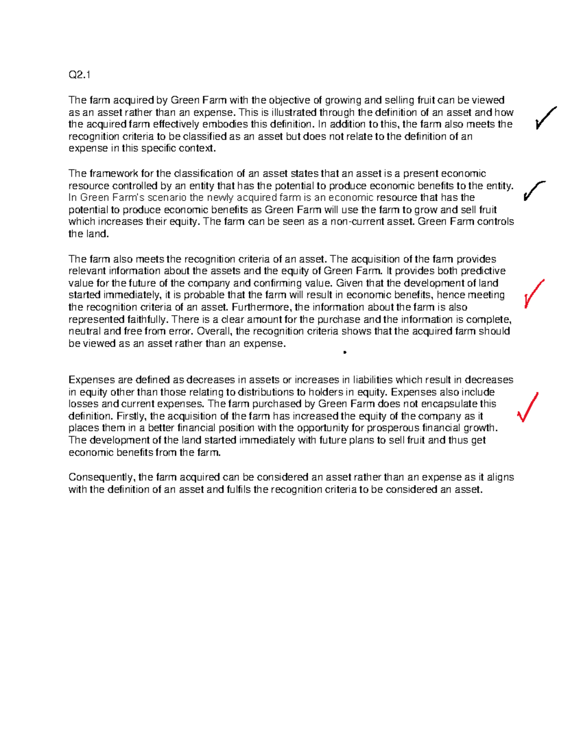 Fin Acc Q2 - Asset vs Expense: Analyzing Green Farm Acquisition - Studocu