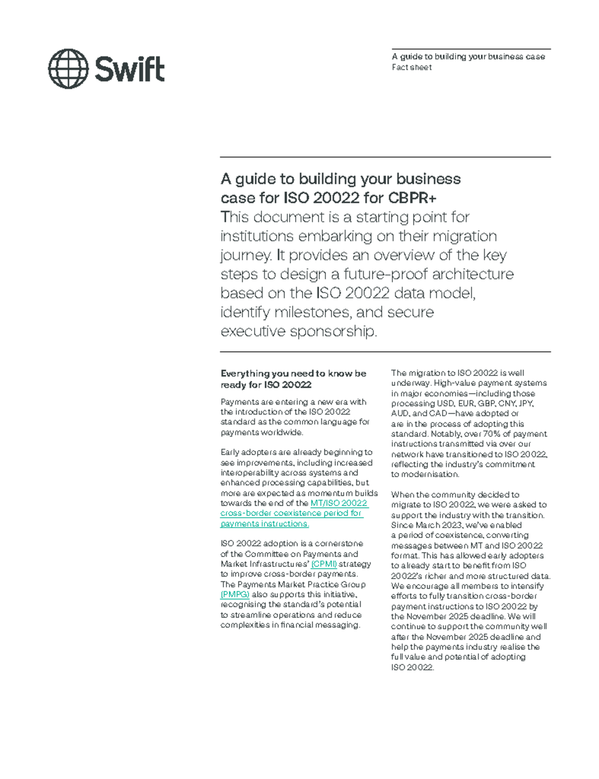 ISO 20022 Migration: Building Your Business Case Guide - Studocu