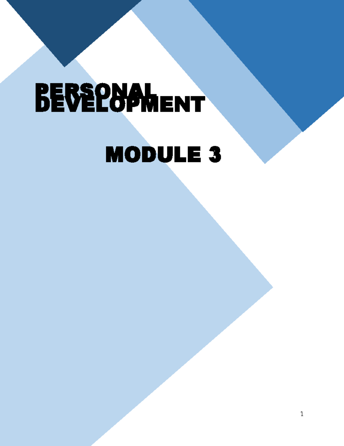 Grade 12 Personal Development: Module 3 Insights and Activities - Studocu