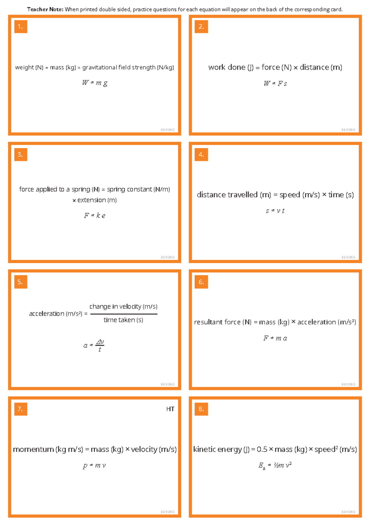 AQA Combined Physics Questions Flashcards: Practice Equations and ...