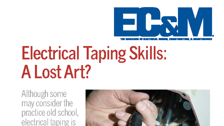 Electrical Taping Skills: Importance and Techniques - NIL - Studocu