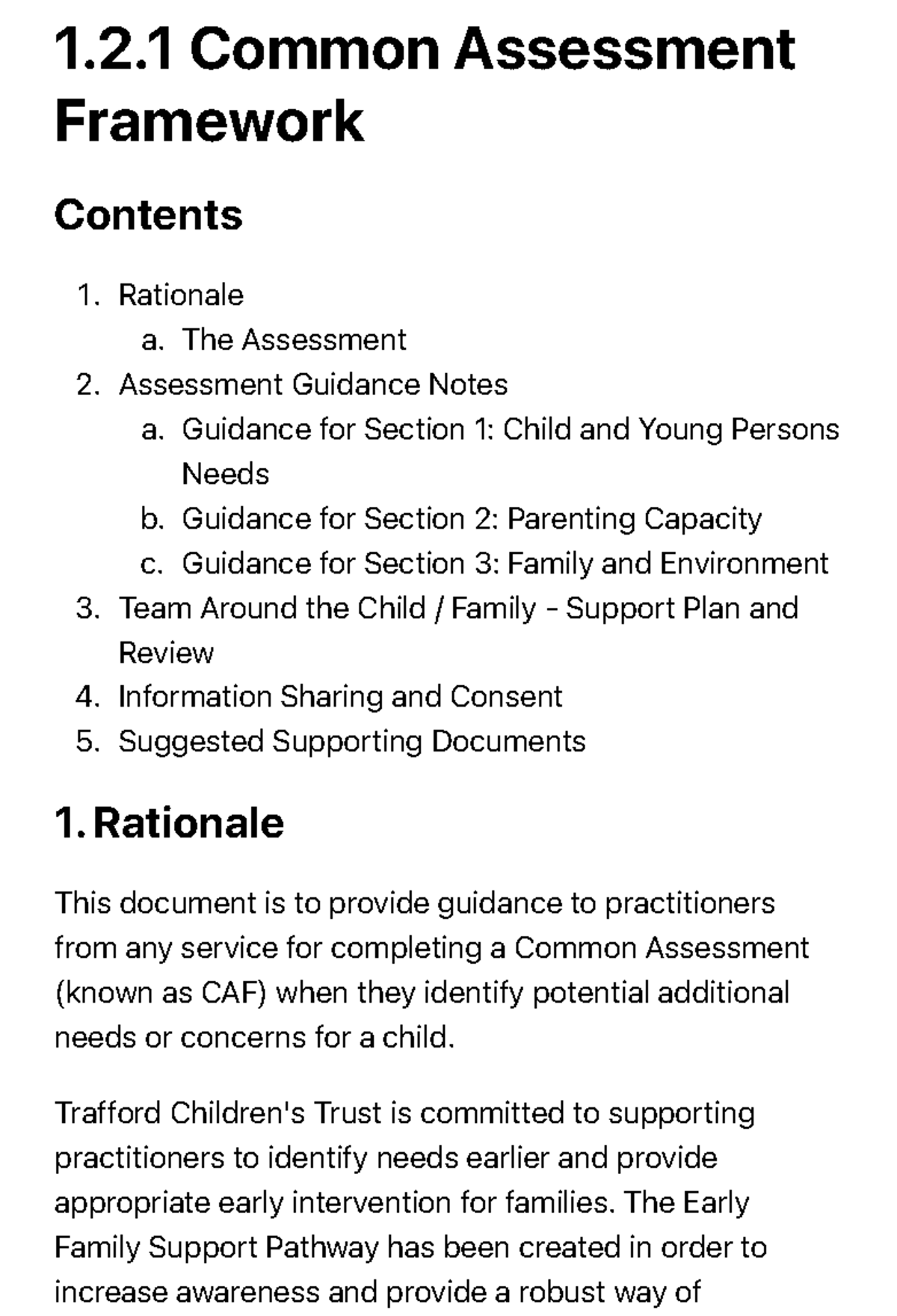 Common Assessment Framework (CAF) Guidance Notes and Rationale - Studocu
